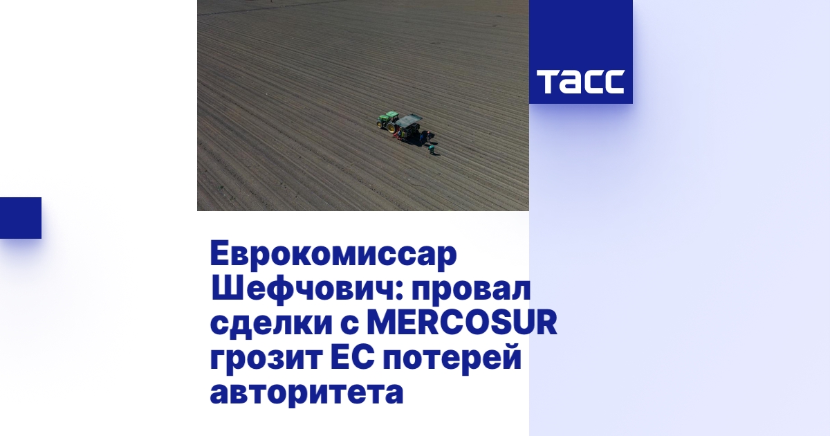 Еврокомиссар Шефчович: провал сделки с MERCOSUR грозит ЕС потерей ...